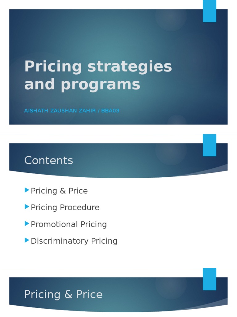 Pricing Strategies and Programs | PDF | Pricing | Prices