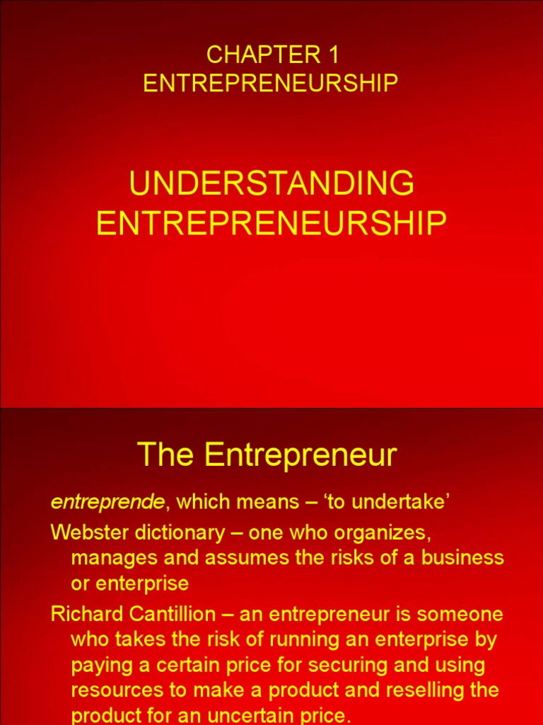 Entrepreneurship Chapter 1 | PDF | Entrepreneurship | Economies