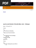 Bon Jovi "Always" Chords Guide | PDF