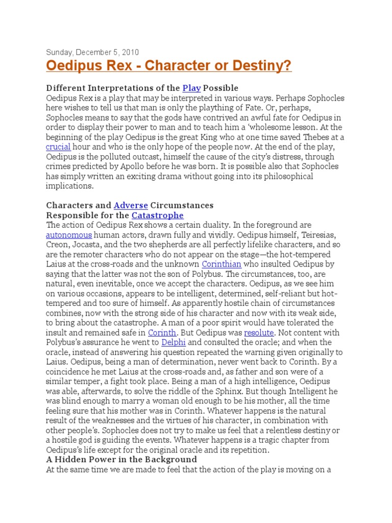 Oedipus Rex | PDF | Sophocles