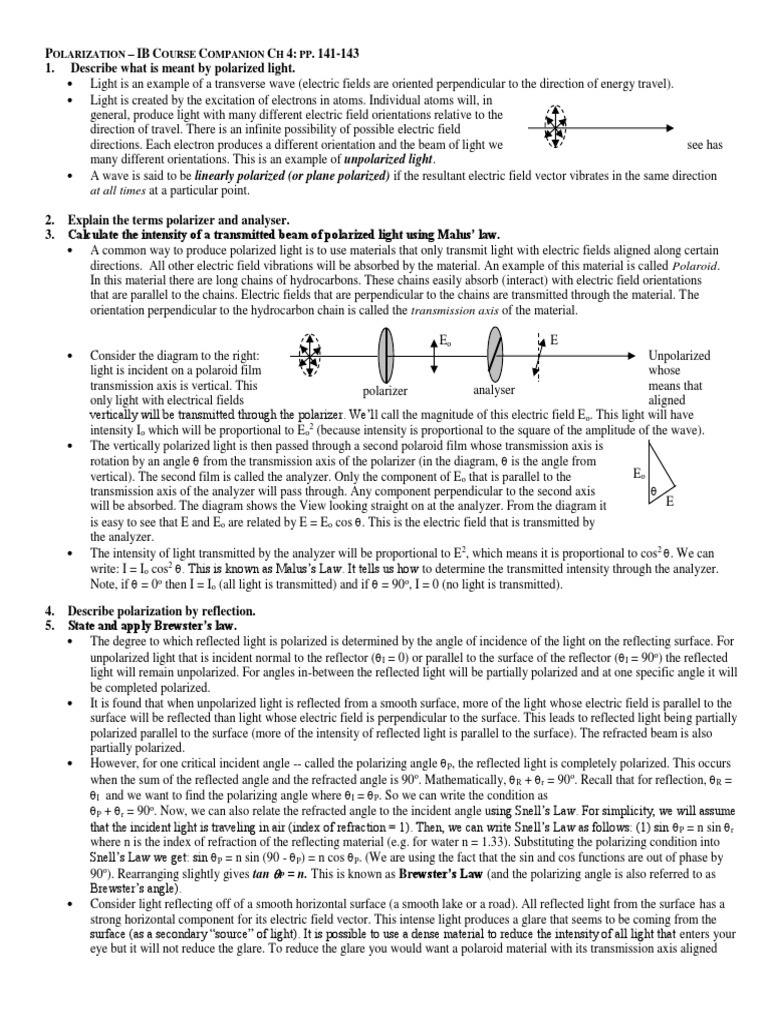 Polarization | PDF | Polarization (Waves) | Waves