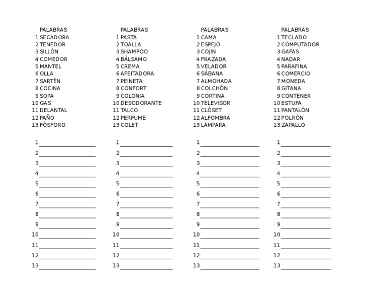 Ejercicios de Orden Alfabetico Para Niños