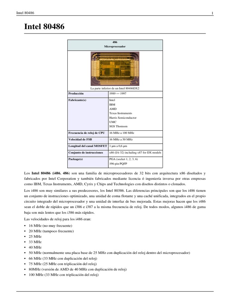 Intel 80486 PDF | PDF | Equipo de oficina | Ingeniería Informática