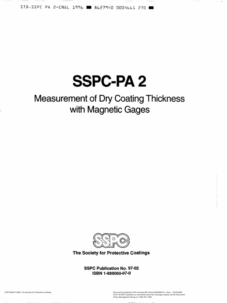 SSPC PA 2 Measurement DFT | PDF | Calibration | Magnetic Field