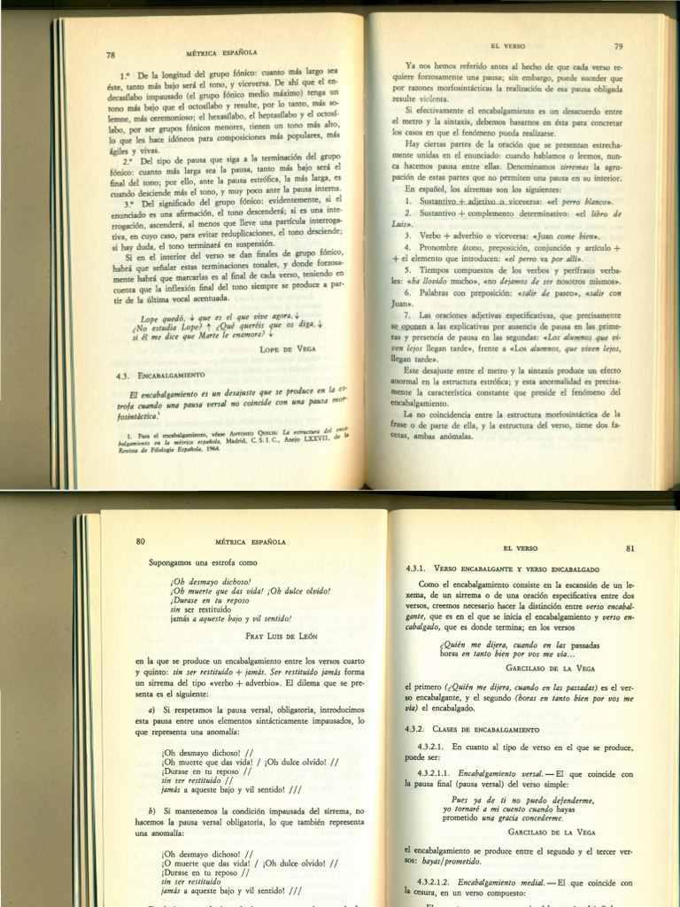 Definición de encabalgamiento literario | PDF | Metro (poesía ...