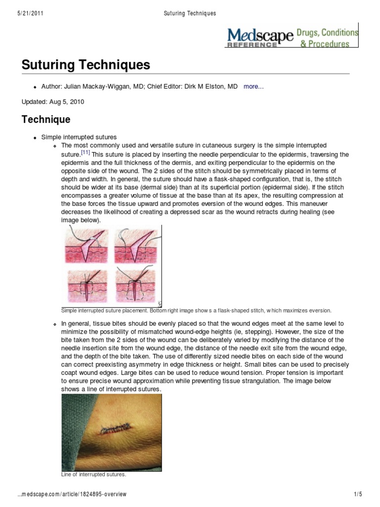 Suturing Techniques | PDF | Surgical Suture | Skin