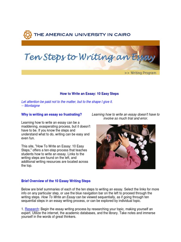 10 Basic Steps To Write An Essay PDF | PDF | Essays | Argument