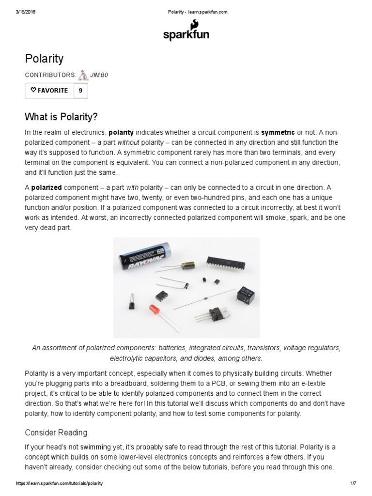 Polarity - Learn - Sparkfun | PDF | Diode | Anode