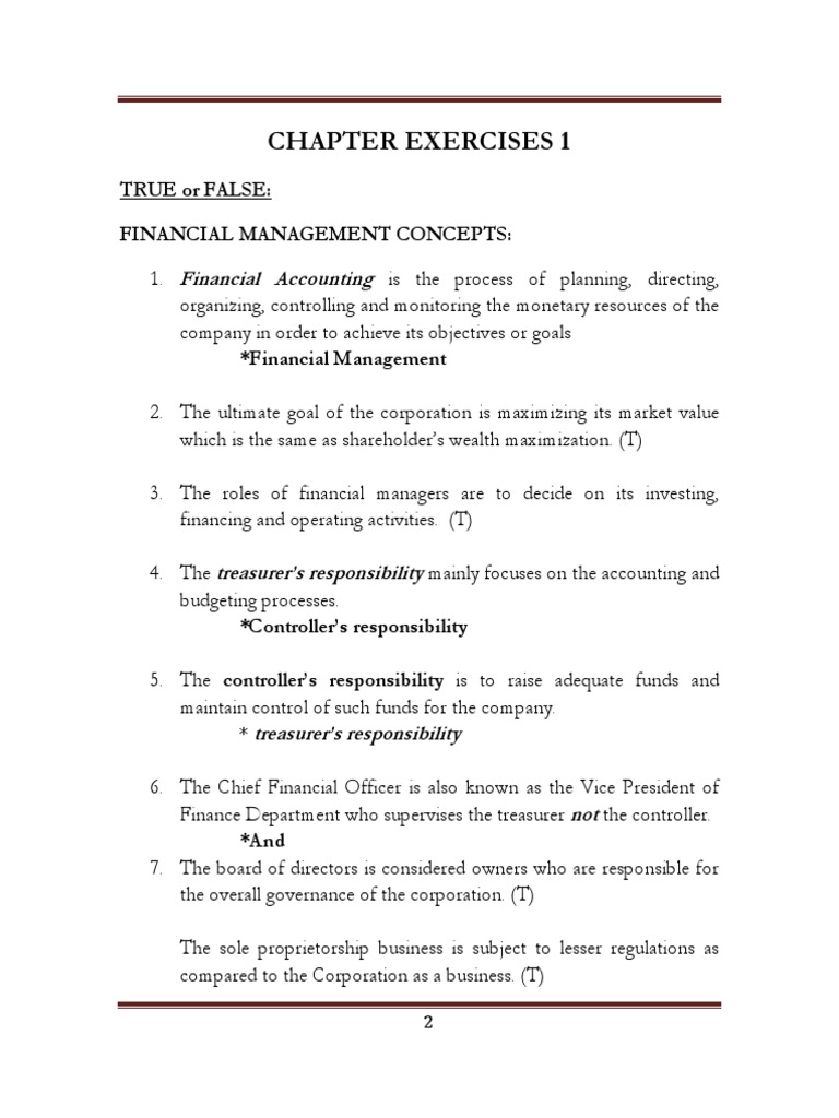 Chapter Exercises 1 | PDF | Financial Markets | Securities (Finance)