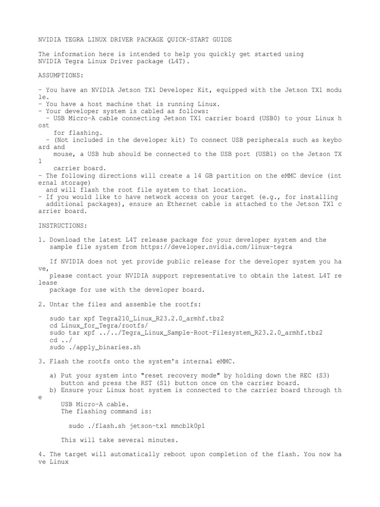 Nvidia Tegra Linux Driver Installation Guide | Download Free PDF | Ubuntu (Operating System) | Usb