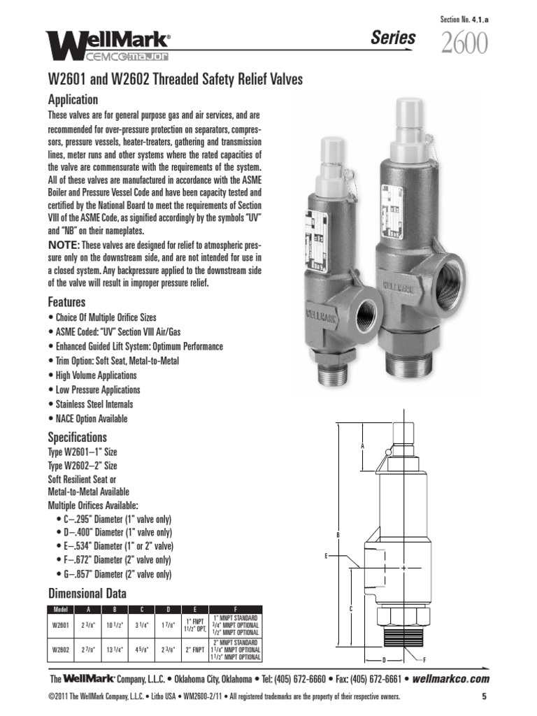 Especificaciones Valvula Well Mark | PDF | Valve | Gases