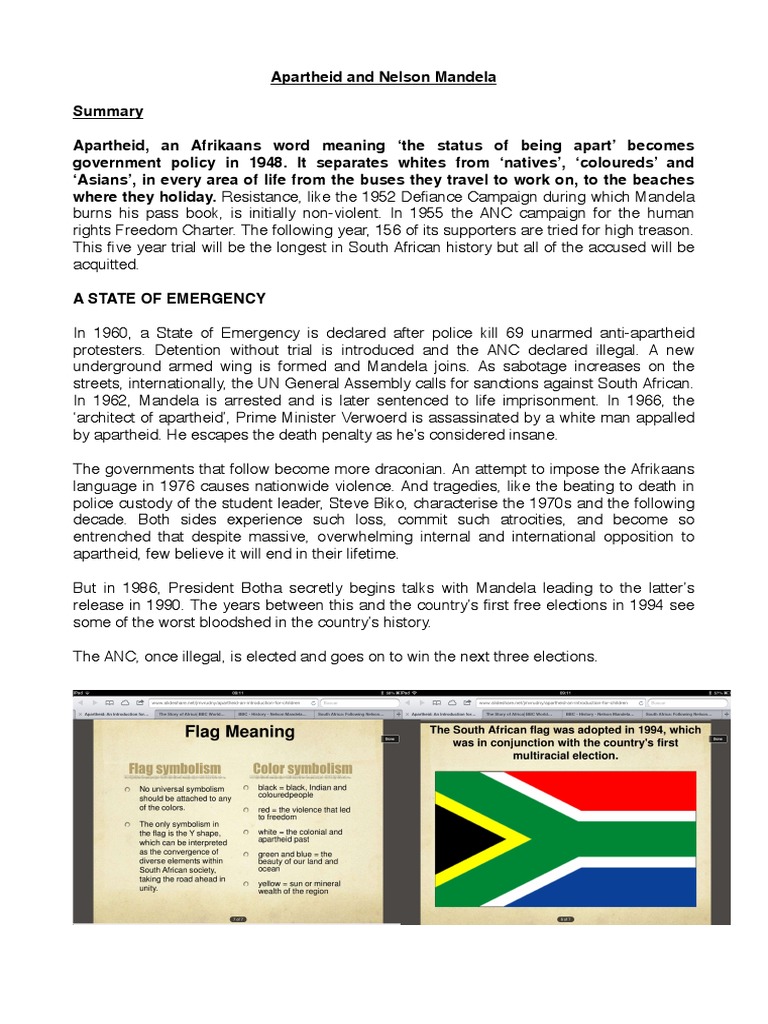 Apartheid History and Mandela's Role | PDF | Nelson Mandela | Apartheid