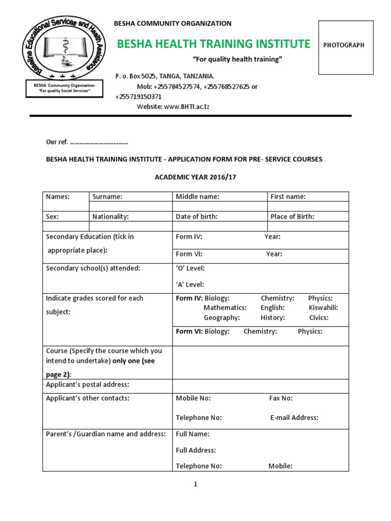 Bhti - Application Form | PDF | Academic Certificate | Secondary School