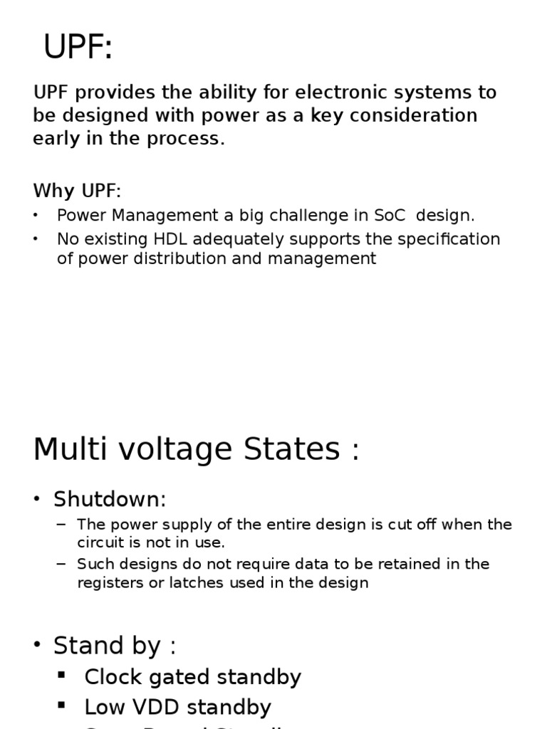 Basics of UPF | PDF | Computer Engineering | Electronic Engineering