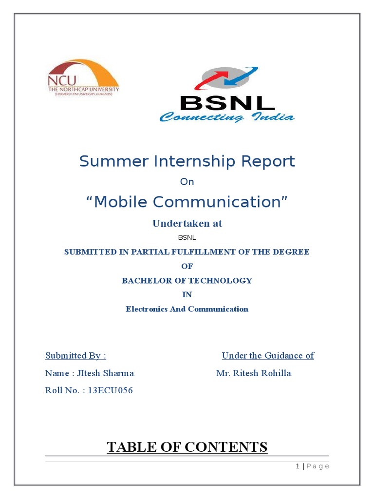 BSNL Report - GSM Architecture | PDF | 4 G | Cellular Network