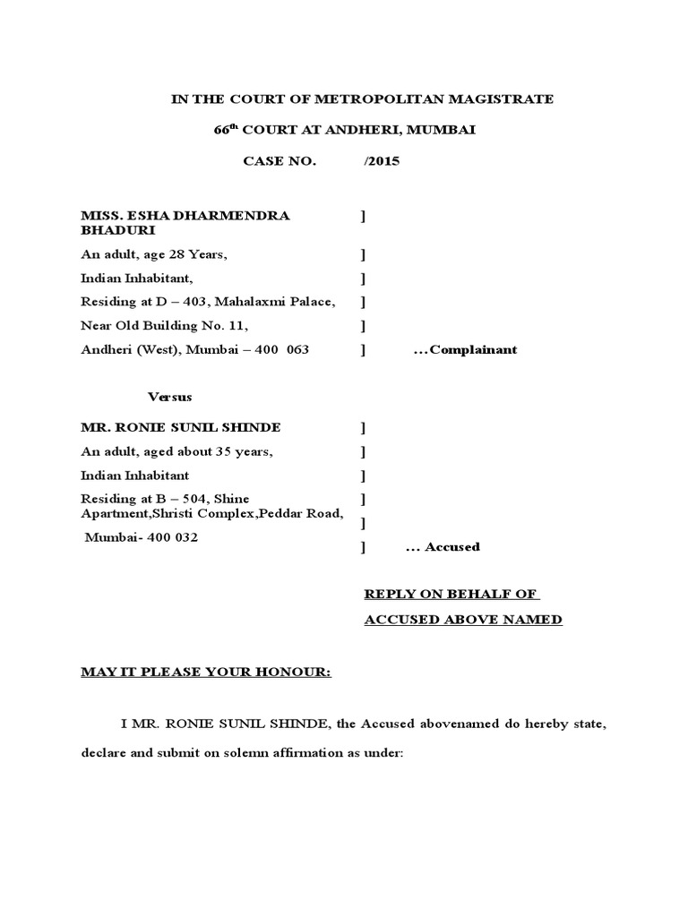 Written Statement | Defamation | Public Law