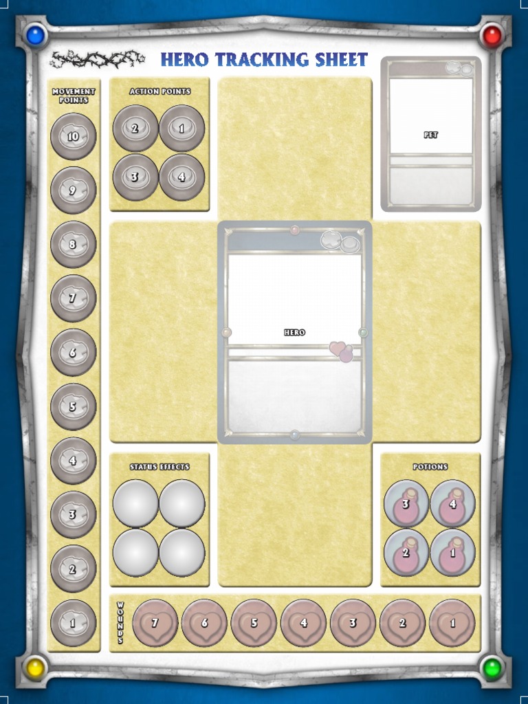 Hero Tracking Sheet: Action Points | PDF