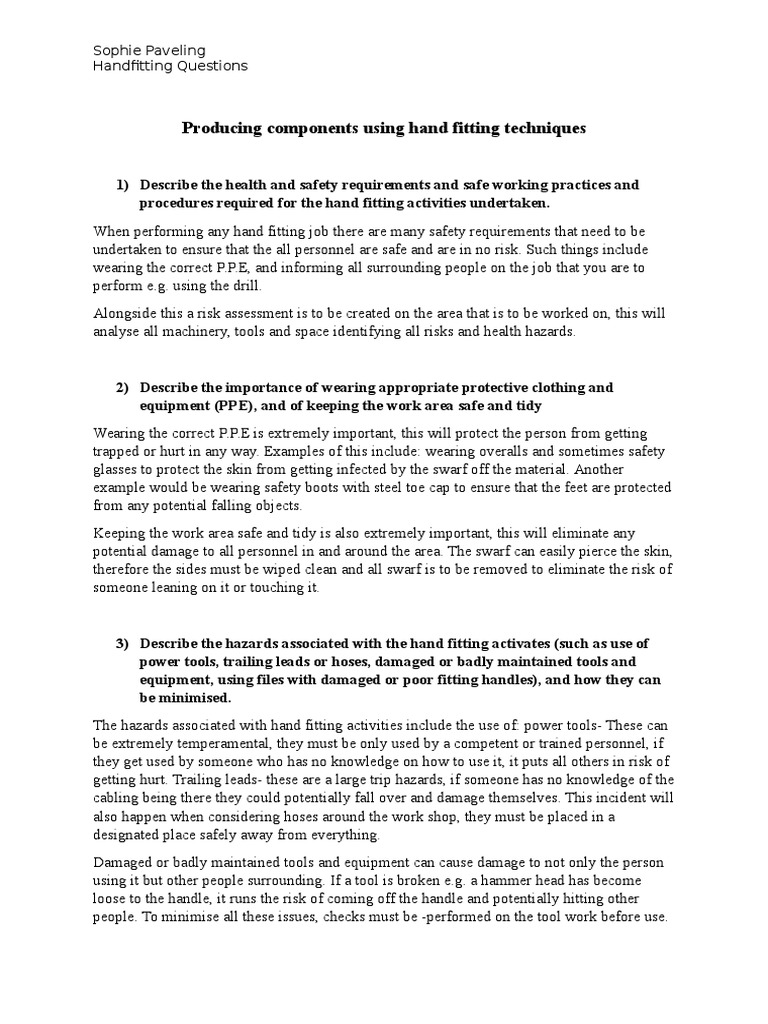Hand Fitting Safety and Techniques Guide | PDF | Drill | Abrasive