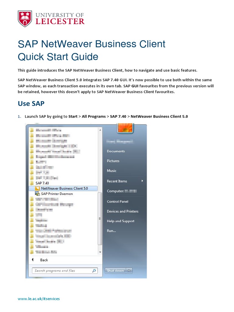SAP NWBC Quick Start Guide | PDF | Tab (Gui) | Menu (Computing)