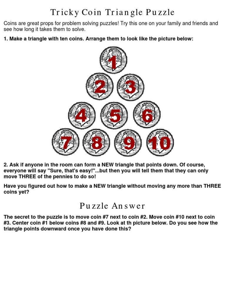 Tricky Coin Triangle Puzzle | PDF