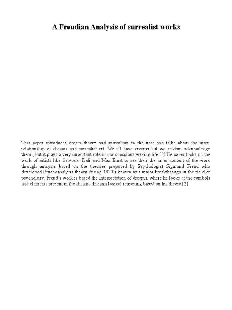A Freudian Analysis of Surrealist Art | PDF | Surrealism | Dream ...