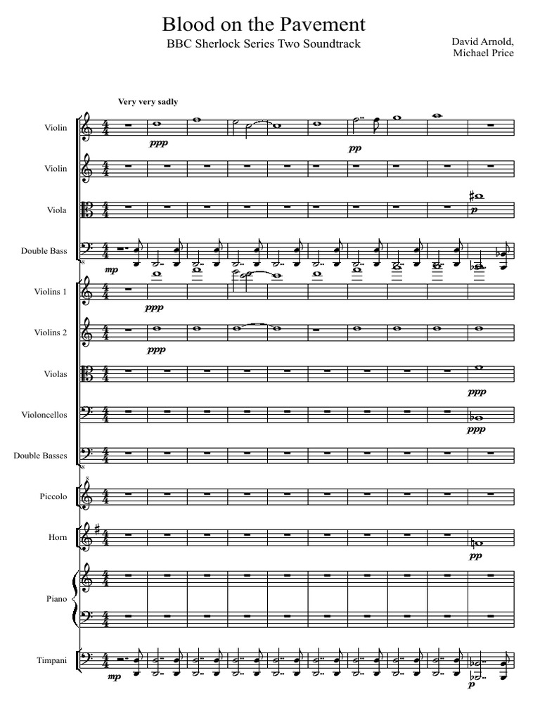 BBC Sherlock Series Two Soundtrack - Blood On The Pavement WIP | PDF
