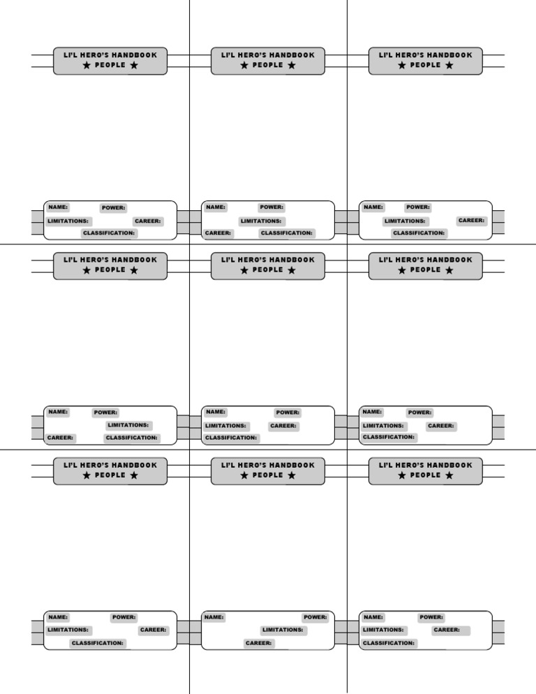 Superhero Trading Cards Template | PDF