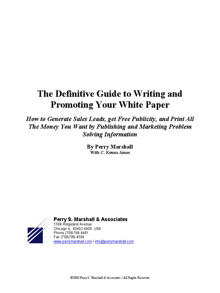 Definitive Guide To Writing and Promoting Your White Paper | PDF ...