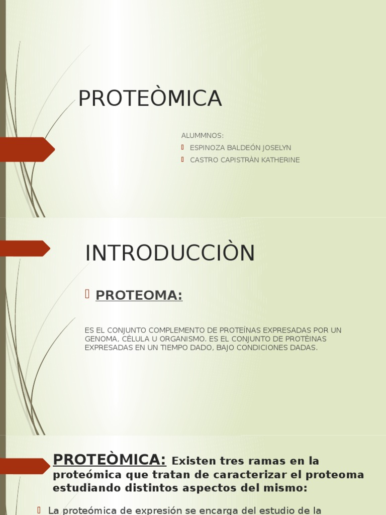 Introducción a la Proteómica | PDF | Proteómica | Bioinformática
