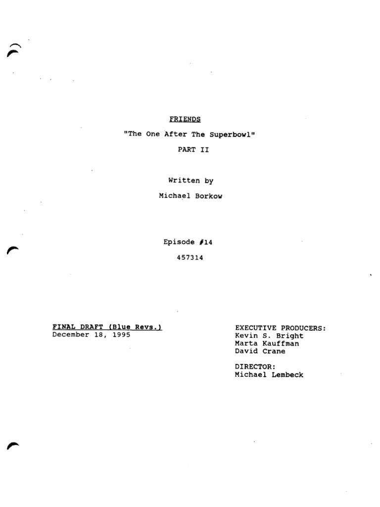 Friends 2x13 - The One After The Superbowl Pt. 1 | PDF