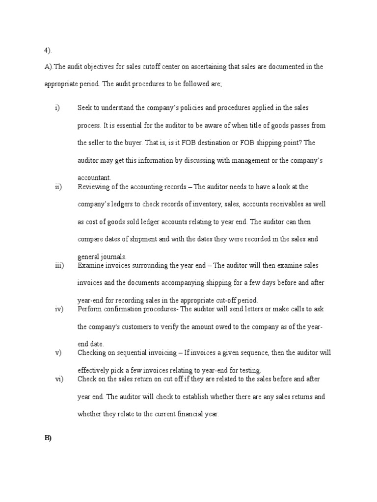 Cut - Off | PDF | Audit | Debits And Credits