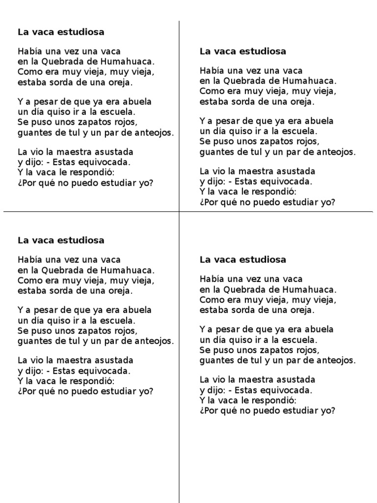 Rimas-La Vaca Estudiosa | PDF