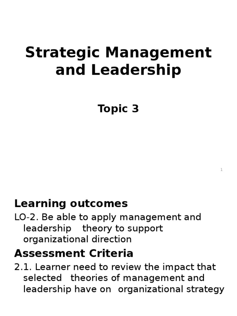 Strategic Leadership Theories | PDF | Leadership | Applied Psychology