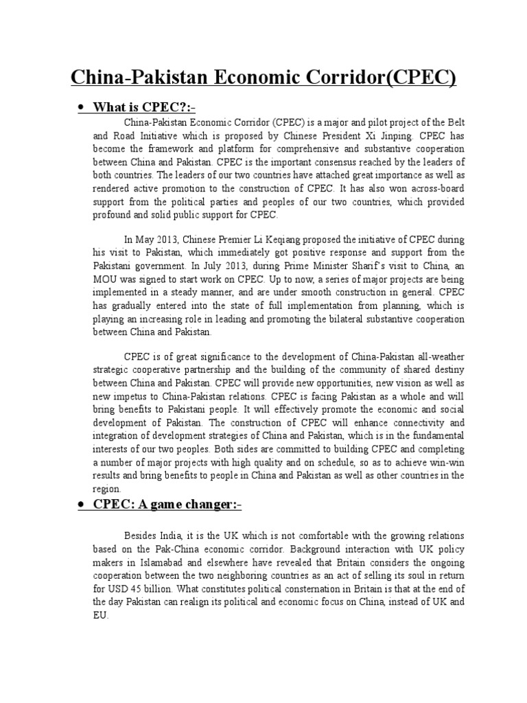 CPEC | PDF | Pakistan | Tehrik I Taliban Pakistan