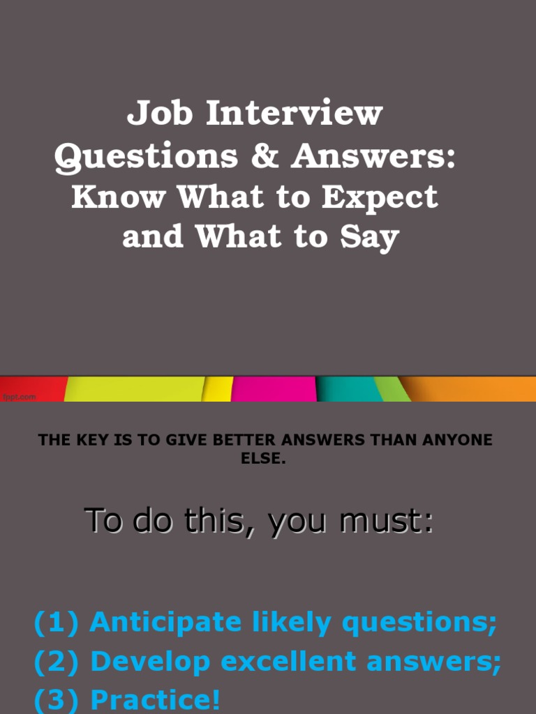 Job Interview Questions & Answers:: Know What To Expect and What To Say ...