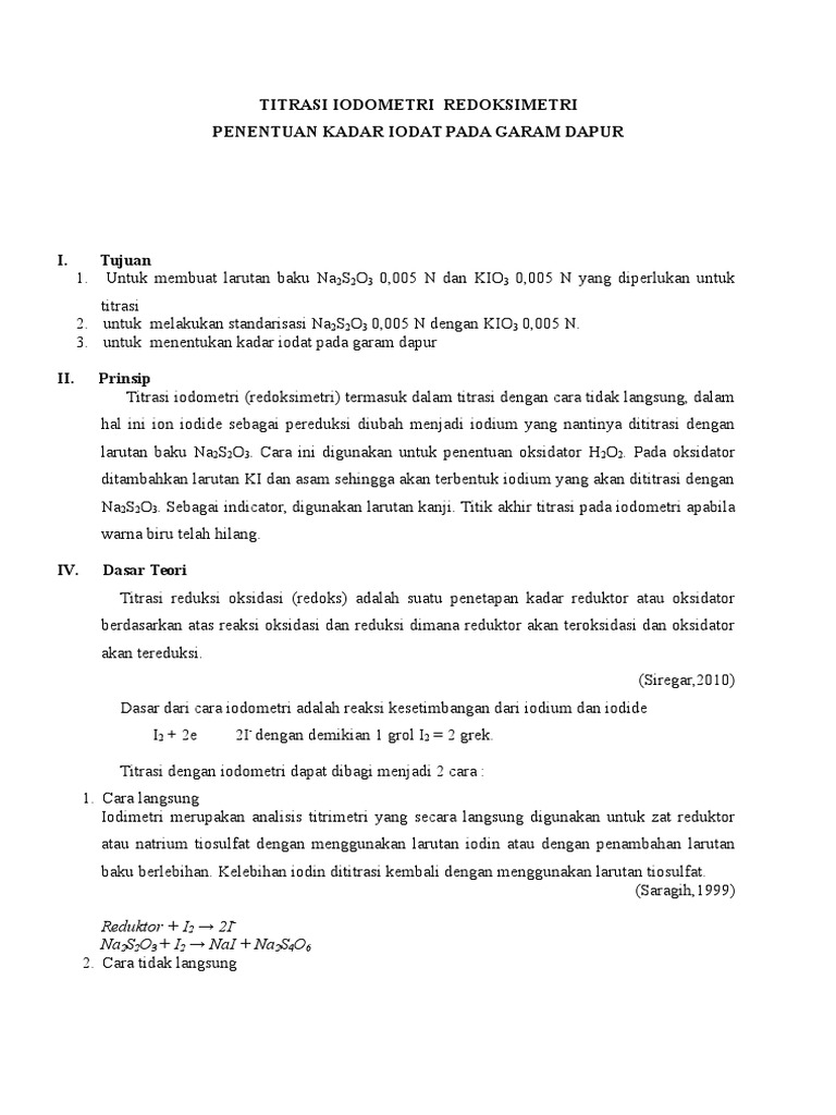 Titrasi Iodometri | PDF