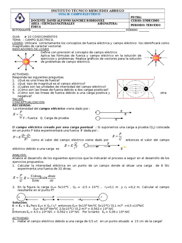 Campo Eléctrico | PDF | Campo eléctrico | Fuerza