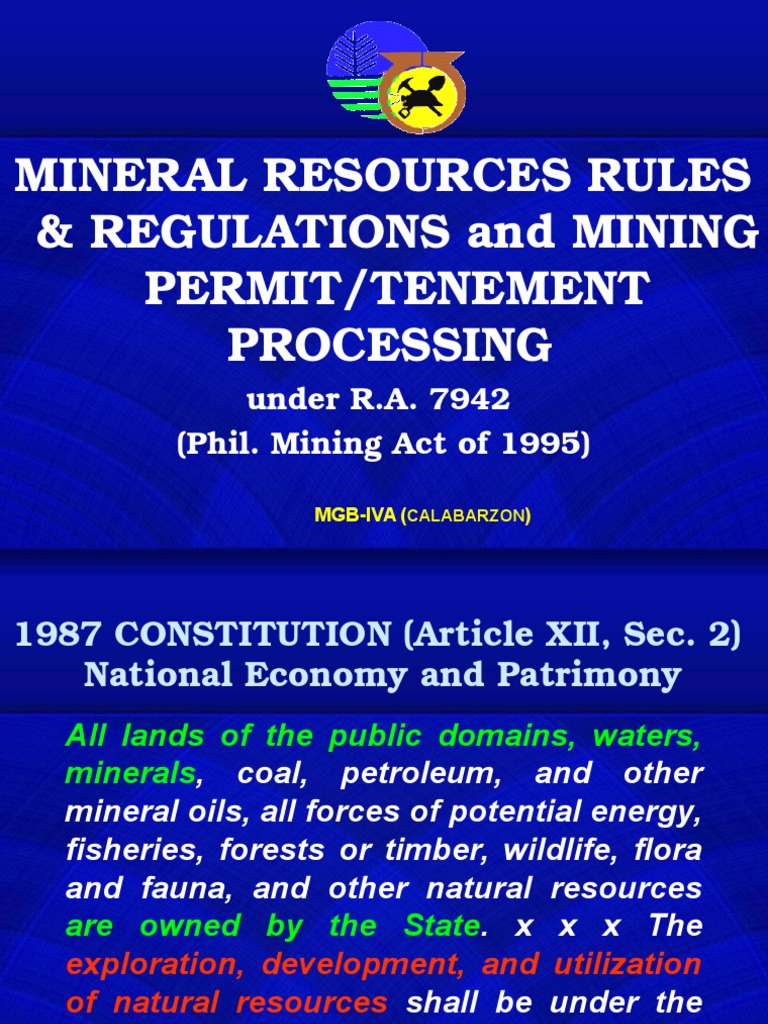 Mining Law in the Philippines | Mining | Intellectual Property | Free ...