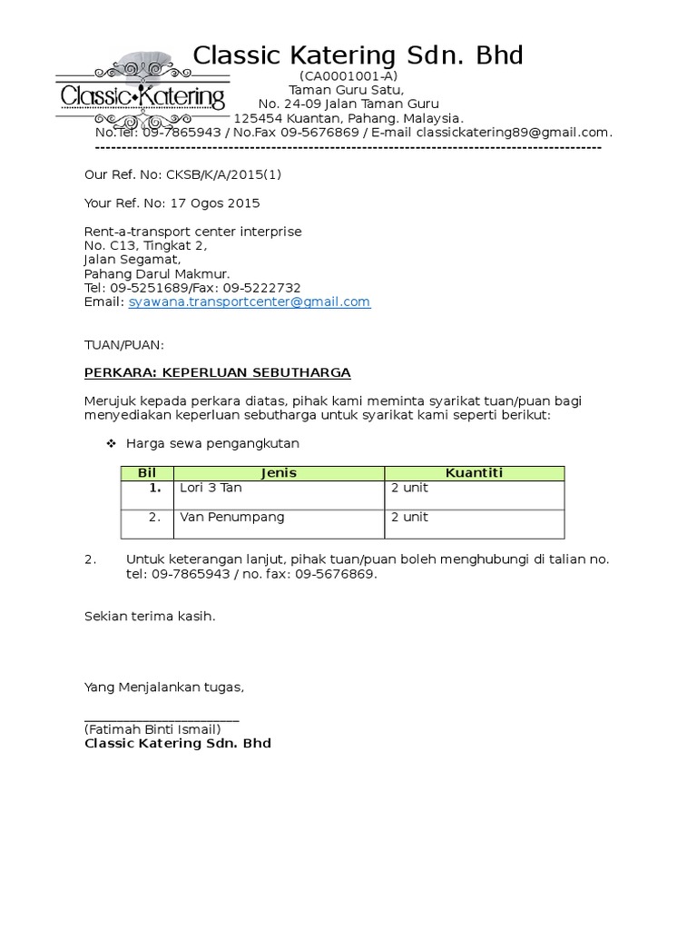 Contoh Surat Niat | PDF