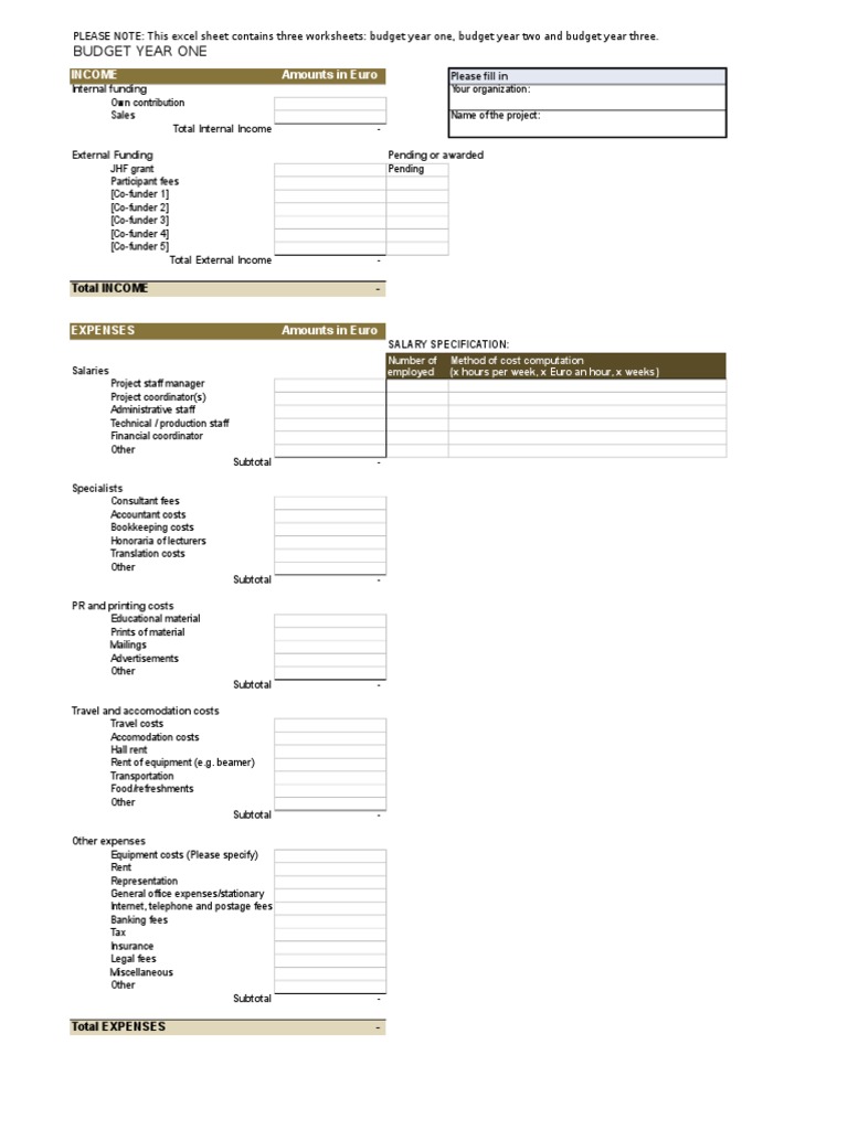 Three-Year Budget Template Excel | PDF | Business
