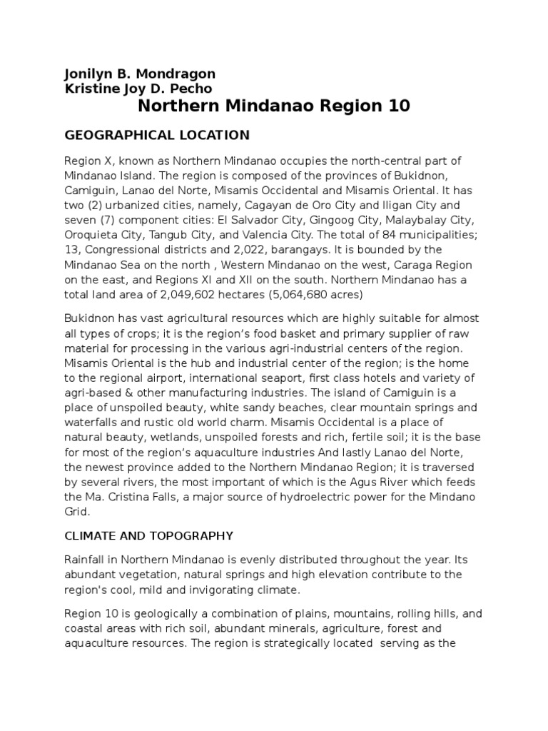 Northern Mindanao Region 10 | PDF | Transport | Nature