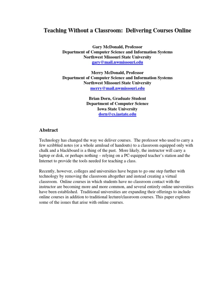 Teaching Without A Classroom | PDF | Educational Technology | Distance ...