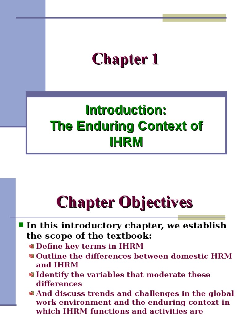 IHRM Chapter 1 | PDF | Human Resource Management | Economies