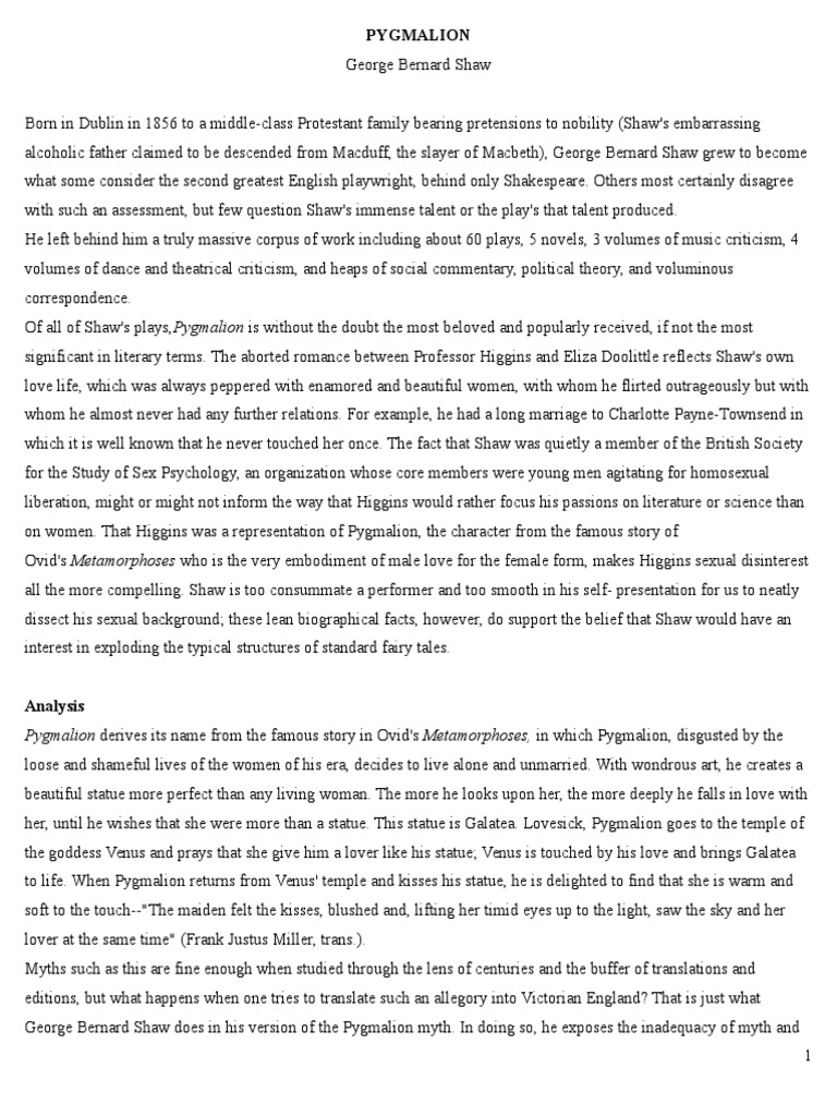 Pygmalion Shaw | PDF | Pygmalion (Play) | Cleopatra