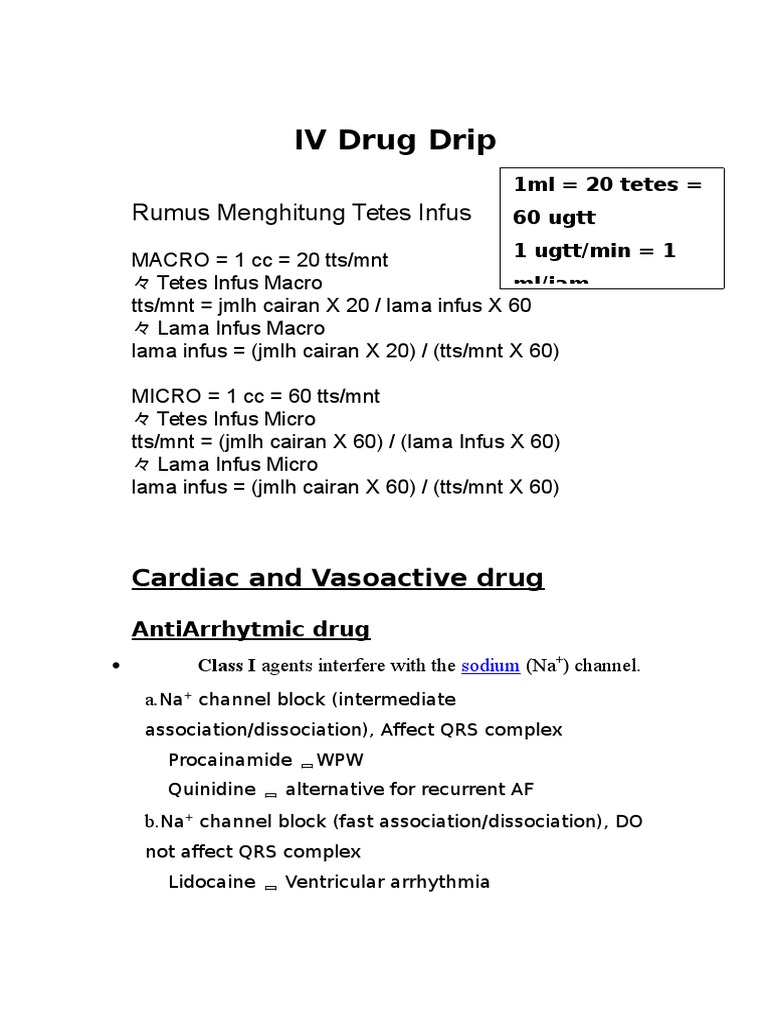 8 IV Medication Drip | PDF