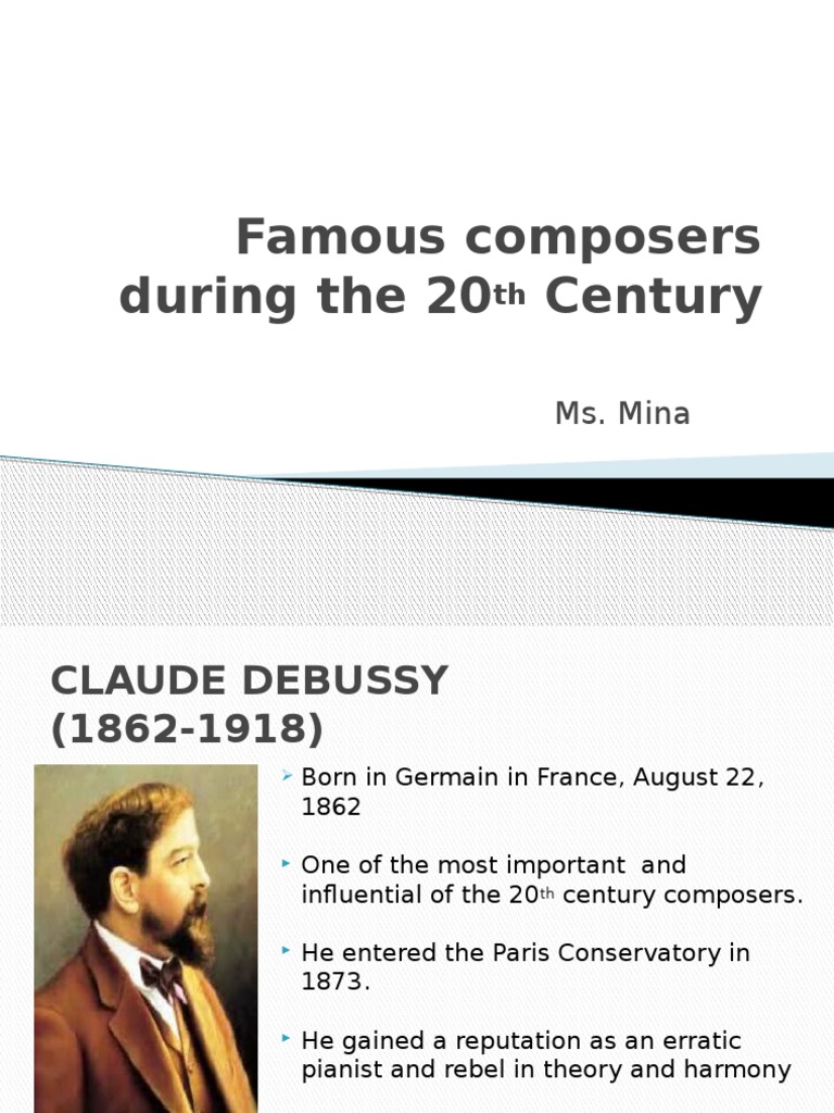 11 Famous Composers During The 20th Century 1st Grading | PDF ...