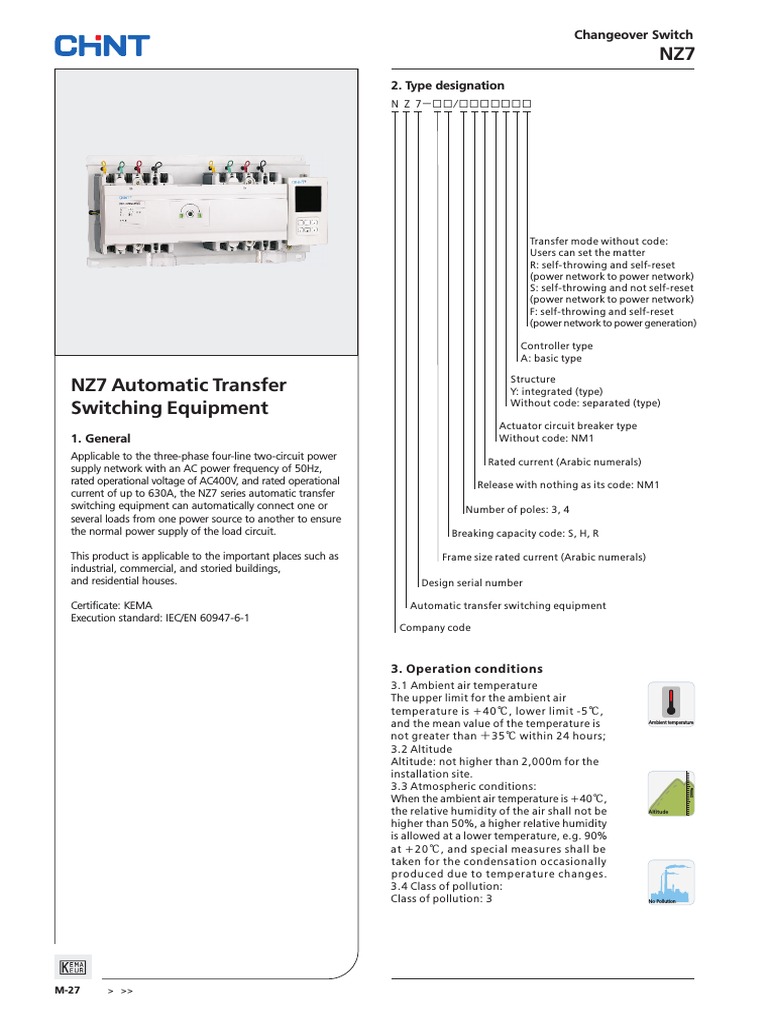 NZ7 ATSE (CB Class) | Download Free PDF | Switch | Power Supply