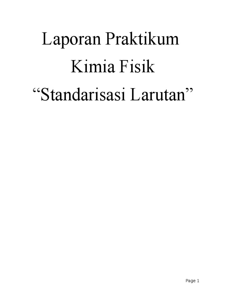 Laporan Praktikum Standarisasi Larutan | PDF