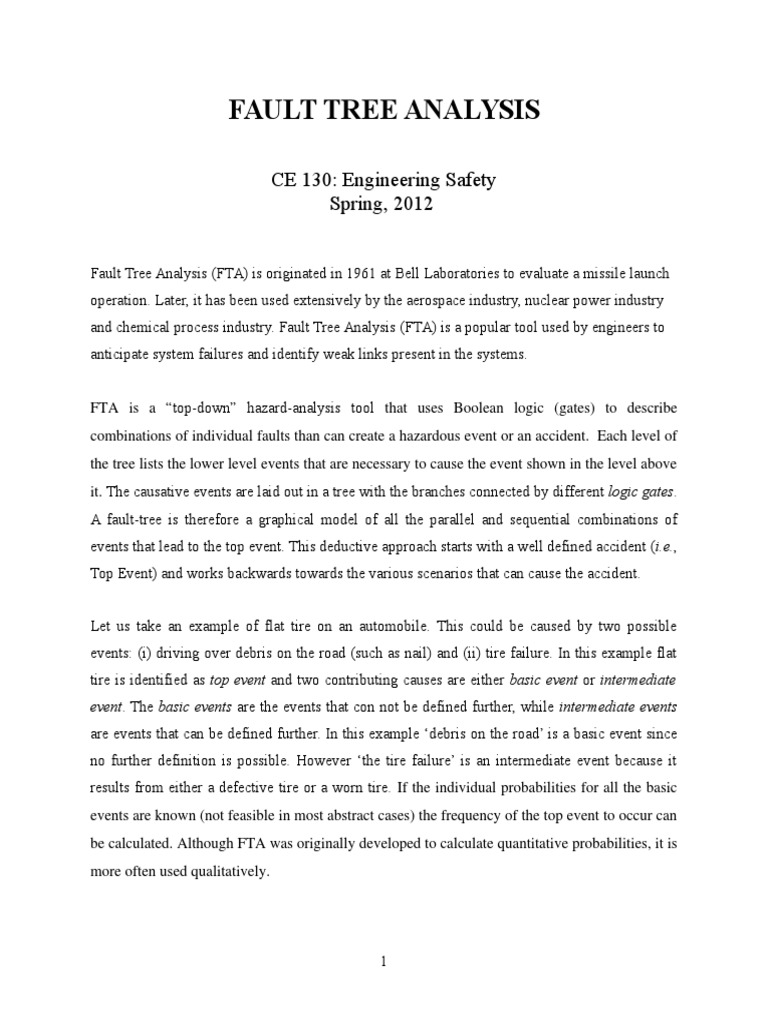 Fault Tree Analysis | PDF | Systems Science | Areas Of Computer Science