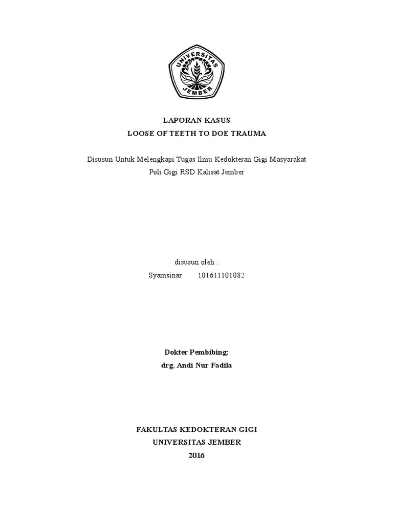 Protrusif Gigi Akibat Trauma Gigi | PDF